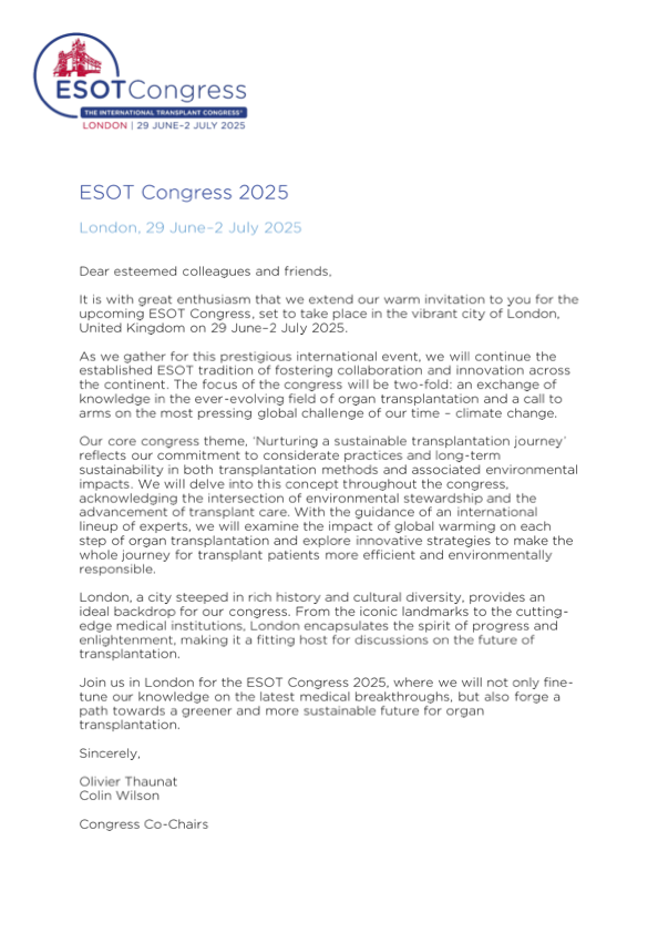 Announcing the ESOT Congress 2025 theme! • ESOT